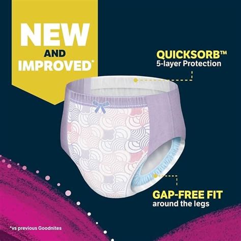 Huggies Goodnites Girls Nighttime Underwear Large Discreet