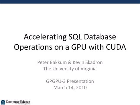 PPT Accelerating SQL Database Operations On A GPU With CUDA PowerPoint Presentation ID