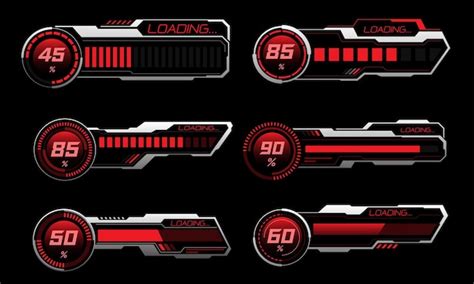 premium vector set hud modern loading progress bars interface