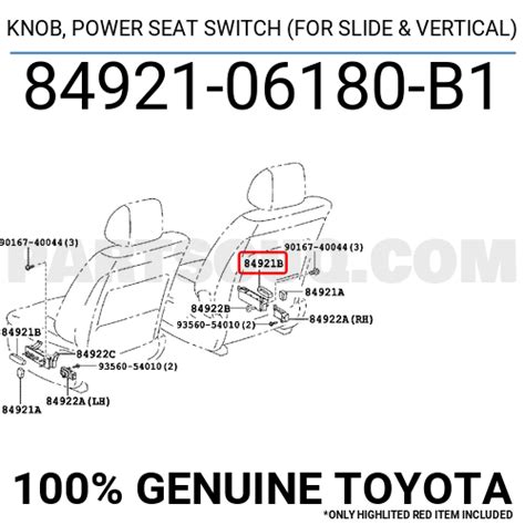 Knob Power Seat Switch For Slide And Vertical 8492106180b1 Toyota
