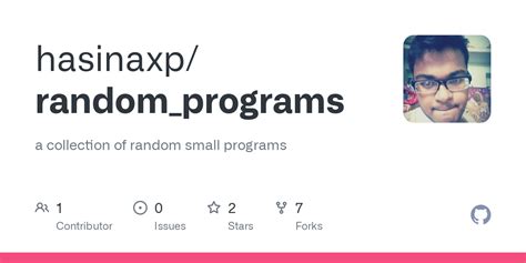 Github Hasinaxprandomprograms A Collection Of Random Small Programs