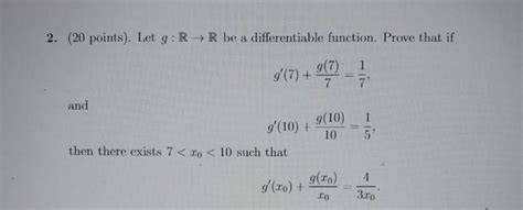 Solved Points Let G RR Be A Differentiable Function Chegg