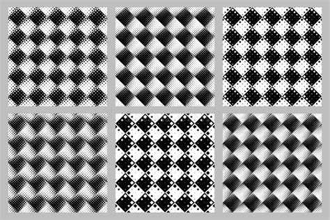 Seamless Geometrical Square Pattern Background Design Set Stock Vector Illustration Of Fabric