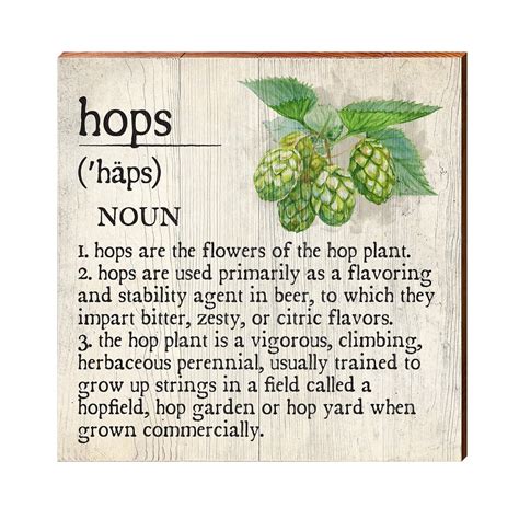 Hops Definition Wooden Sign Wall Art Print On Real Wood Etsy