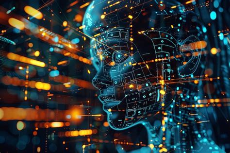 Premium Photo Connected Pathways Merging Into Abstract Faces Links And Blurred Lines Generative Ai