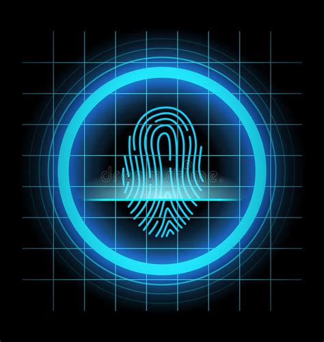 Fingerprint Identification Scan Fingerprint Security Or Identification System Concept Stock