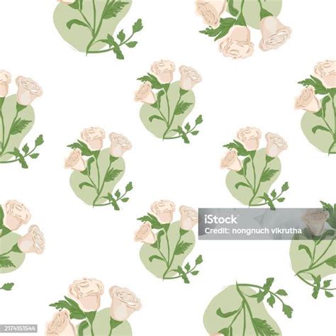 추상 식물 간단 배경 벽지 손으로 그리기 벡터 그림 가지와 잎 고립 된 아이콘 벡터 일러스트 레이 션과 아름 다운 꽃 완벽 한 패턴 0명에 대한 스톡 벡터 아트 및 기타