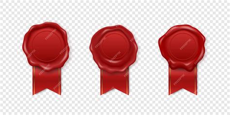 벡터 3d 현실적인 빈티지 레드 스탬프 왁 스 물개 세트 품질 인증서 문서 편지 봉투 인쇄물 왁 스 휘장 태그 보장 비밀 서명 레이블에 대 한 격리 씰링 왁 스 스탬프