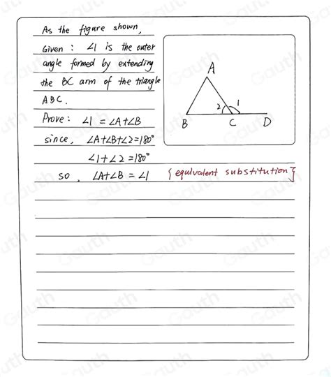 solved prove that the outer angle formed by extending the bc arm of
