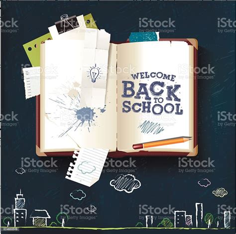 Back To School 도서 신학기에 대한 스톡 벡터 아트 및 기타 이미지 신학기 배낭 분필 그림 Istock