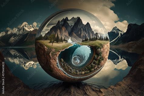 Nature In A Sphere Concept Generative Ai Stock Illustration Adobe Stock