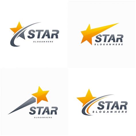 Ensemble De Logo Fast Star élégant Vecteur Premium