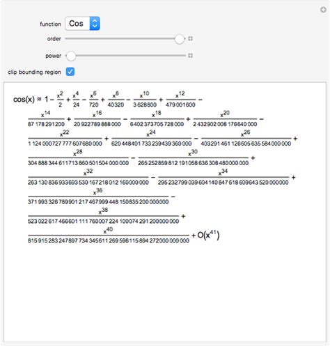 Series Expansions Of Powers Of Trigonometric Functions Wolfram Demonstrations Project