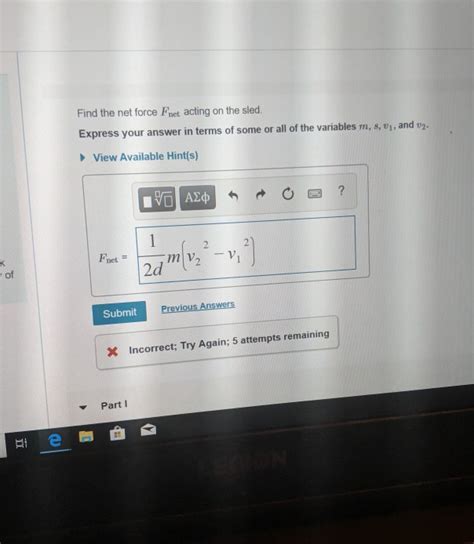 Find The Net Force Fnet Acting On The Sled Express