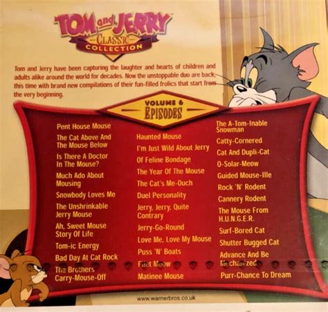 Tom And Jerry Classic Collection Volume 6 Dvd Region 2 Uk £899
