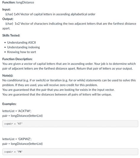Solved Function Longdistance Input Char 1xn Vector Of