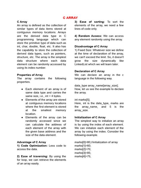 C Array Pdf