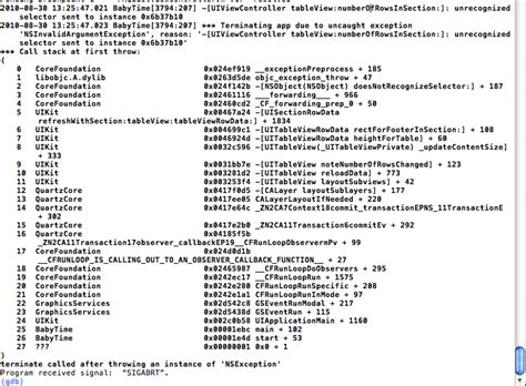 Iphone Unrecognized Selector When Using Uitableview In A Subview