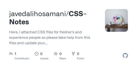 GitHub Javedalihosamani CSS Notes Here I Attached CSS Files For Fresher S And Experience