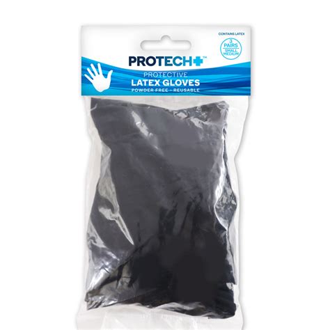 Protech Protective Latex Gloves Small Medium 3 Pairs Chemcorp