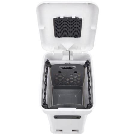 Rev A Shelf RV KD CKWH S White Classic Chrome Steel Pull Out Compost Container With