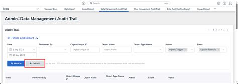 exporting data management audit trail records resolver knowledge base
