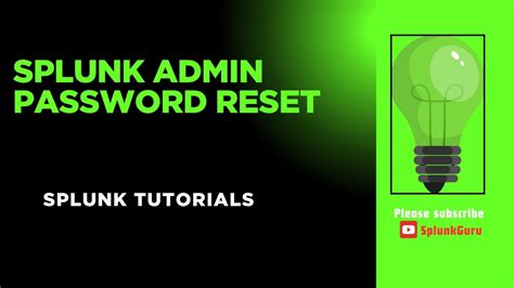 Splunk Admin Password Reset Youtube