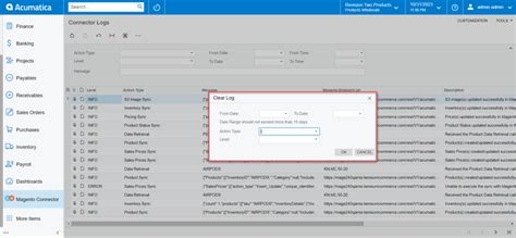 Connector Logs In Acumatica Kensium Products Documentation