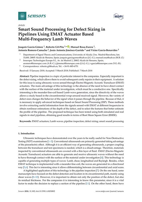 Smart Sound Processing For Defect Sizing In Pipelines Using Emat