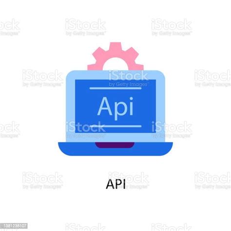 Api 벡터 플랫 아이콘 디자인 일러스트레이션입니다 흰색 배경 Eps에 핀테크 기호 10 파일 개발에 대한 스톡 벡터 아트 및