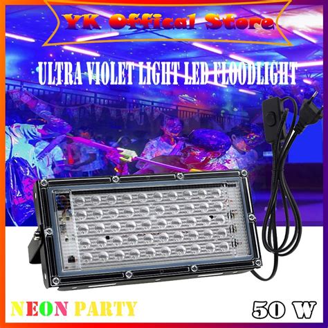 Jual Lampu UV Ultraviolet LED Spotlight Glow In The Dark Sorot Bohlam Gantung Taman Hias Dinding