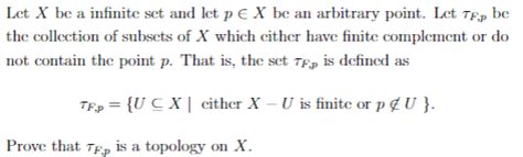 Solved Let X Be A Infinite Set And Let P EX Be An Arbitrary Chegg Com