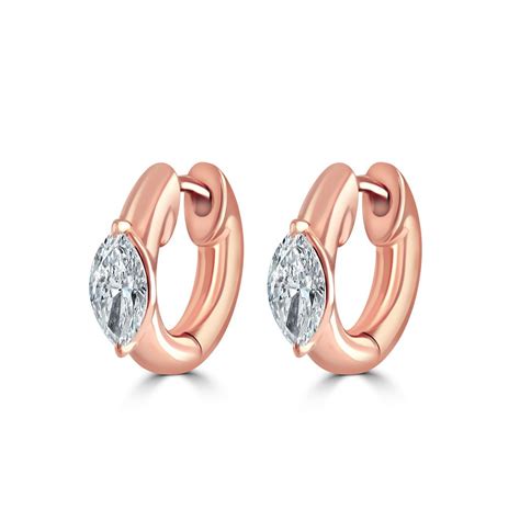 Diamond Hoop Earrings 18ct Rose Gold David M Robinson
