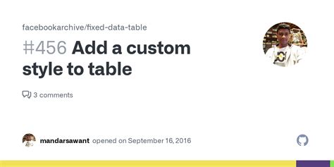 add a custom style to table · issue 456 · facebookarchive fixed data