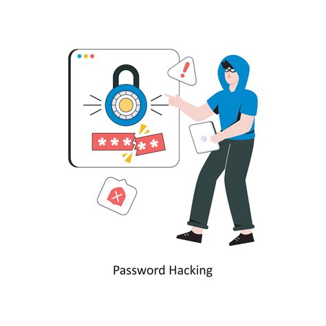 Password Hacking Flat Style Design Vector Illustration Stock
