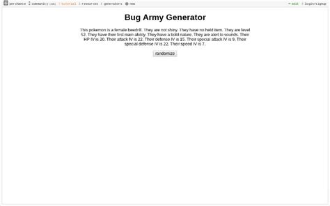 Bug Army Generator