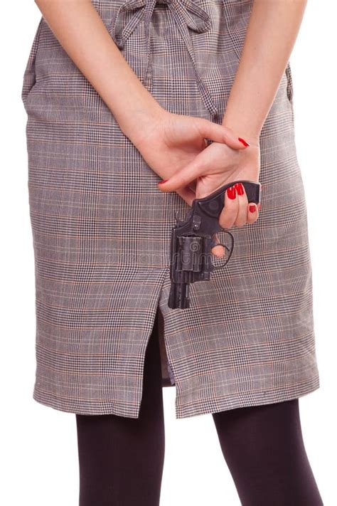 Woman S Hand With A Gun Stock Photo Image Of Isolated