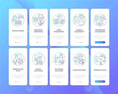Set Of Workplace Safety Concepts On Onboarding Mobile App Page Screen Vector Website Safe