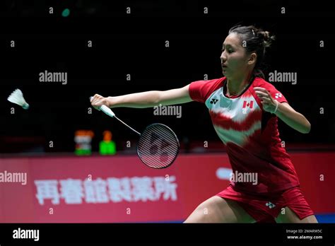 Wen Yu Zhang Of Canada Plays A Return Against Thet Htar Thuzar Of