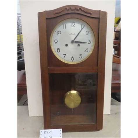 Mauthe Wooden Case Wall Clock No Key 5 X 12 X 24 Mcsherry