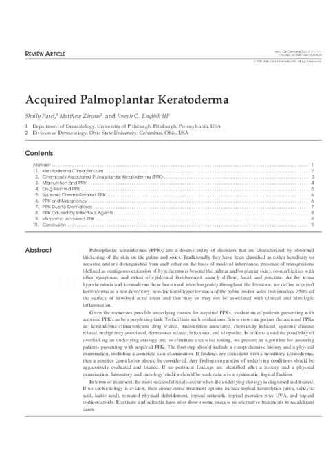 Pdf Acquired Palmoplantar Keratoderma