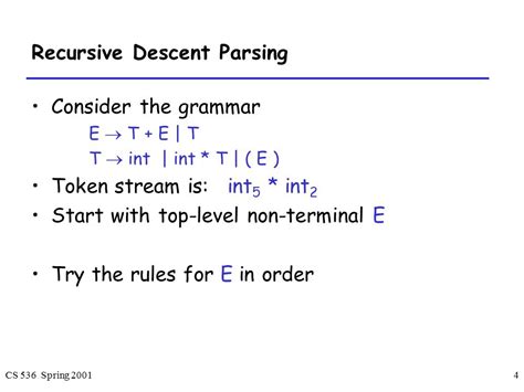 Top Down Parsing Recursive Descent Predictive Parsing Ppt Download