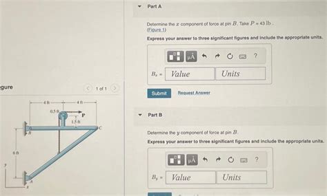 Solved Determine The X Component Of Force At Pin B Take Chegg Com