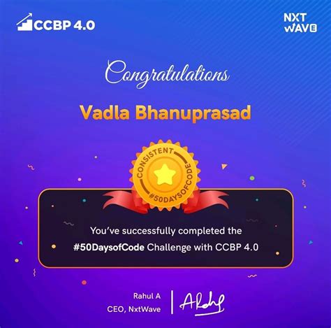 Bhanuprasad Vadla On Linkedin 50daysofcodechallenge Nxtwave