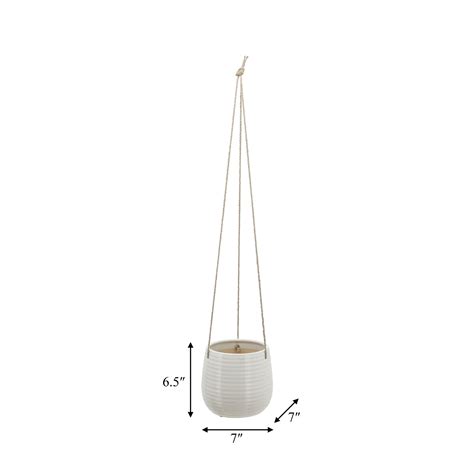 Ceramic 6 Hanging Planter White The Brick