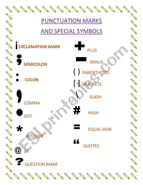 Punctuation Marks And Special Symbols Esl Worksheet By Tatorru Punctuation Marks And Special Symbols Esl Worksheet By Tatorru