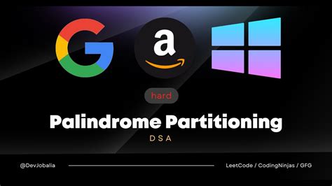 Palindrome Partitioning Hard Recursion Striver Sde Sheet Youtube