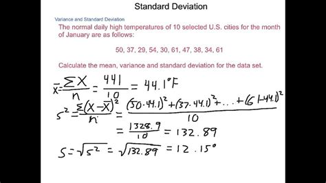 Algebra2 117 Standard Deviation Youtube