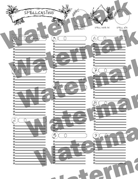 Simplified Dnd Character Sheet Etsy