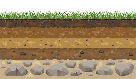Premium Vector Soil Layers Cross Section Of The Earth Crust Vector